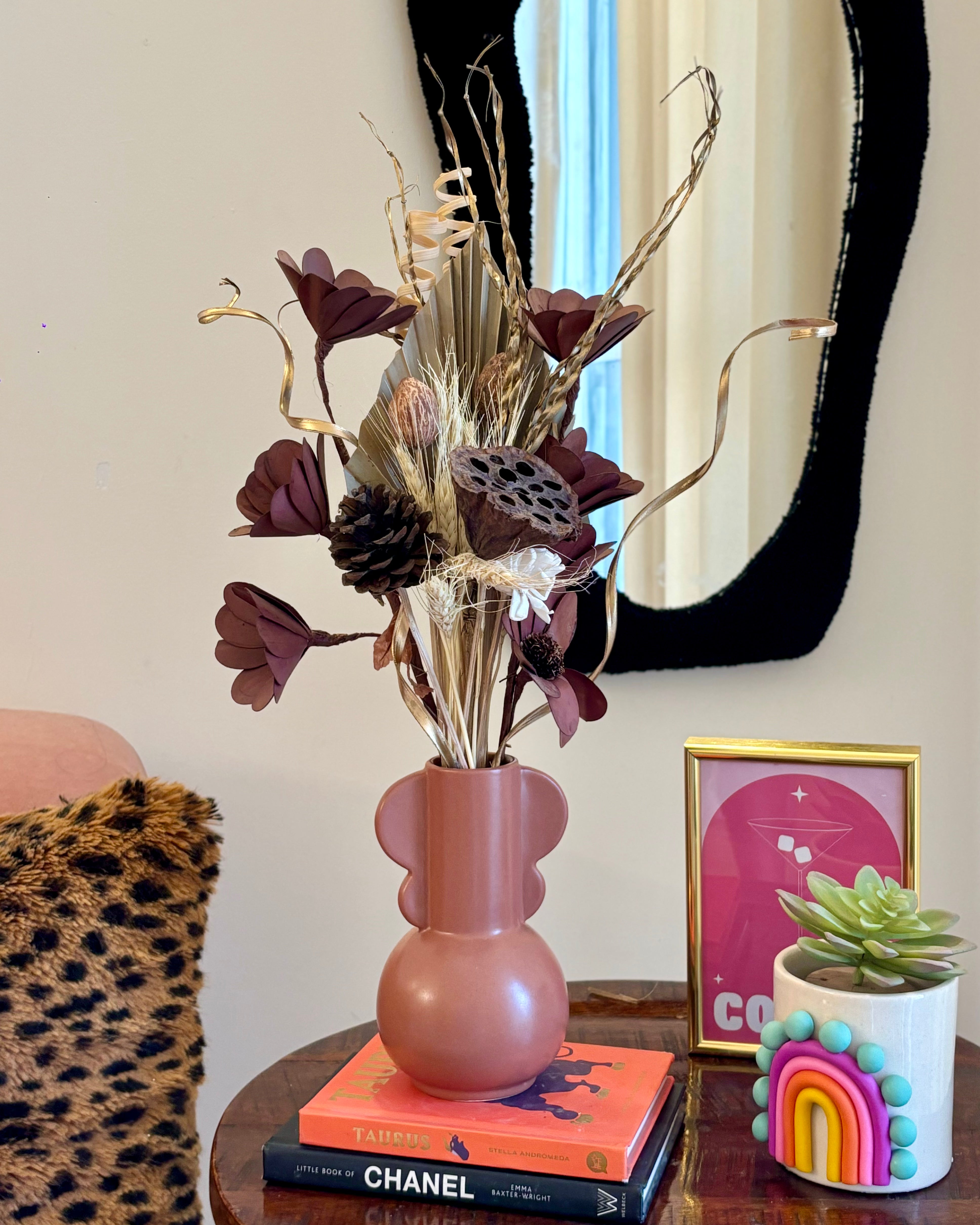 Dusk dried flower set with vase – Casarella